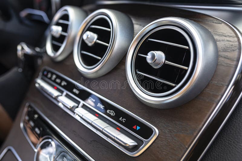 The Interior of a Modern Passenger Car with Three Vents Visible and Air ...