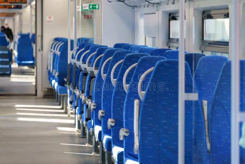 Interior of Modern Passenger High-speed Express Train, Row of Empty ...