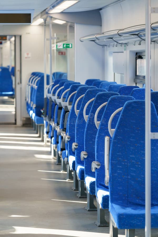 Interior of Modern Passenger High-speed Express Train, Row of Empty ...