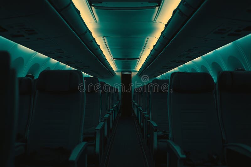 The Interior of a Modern Passenger Plane Aircraft. Stock Photo - Image ...