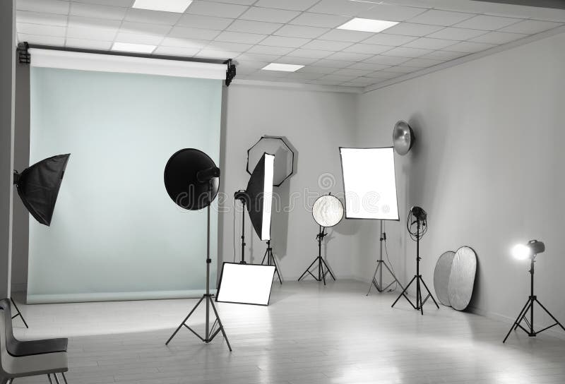 Interior of Modern Photo Studio with Professional Equipment Stock Image ...