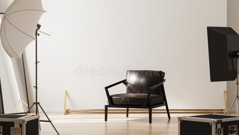 Interior of Modern Photo Studio with Professional Lightning Equipment ...