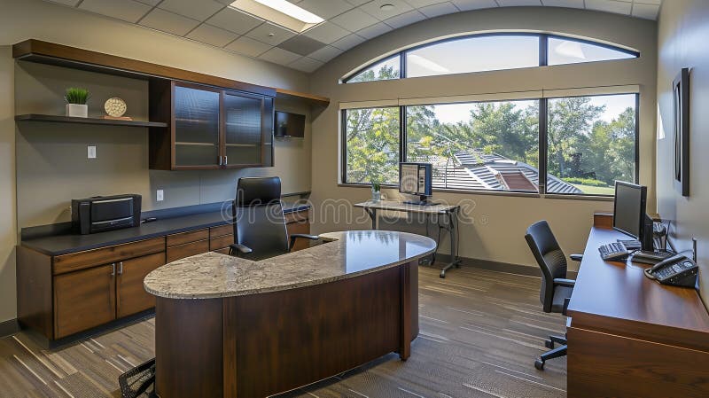 Interior of a Modern Professional Office Reception Area with Recessed ...