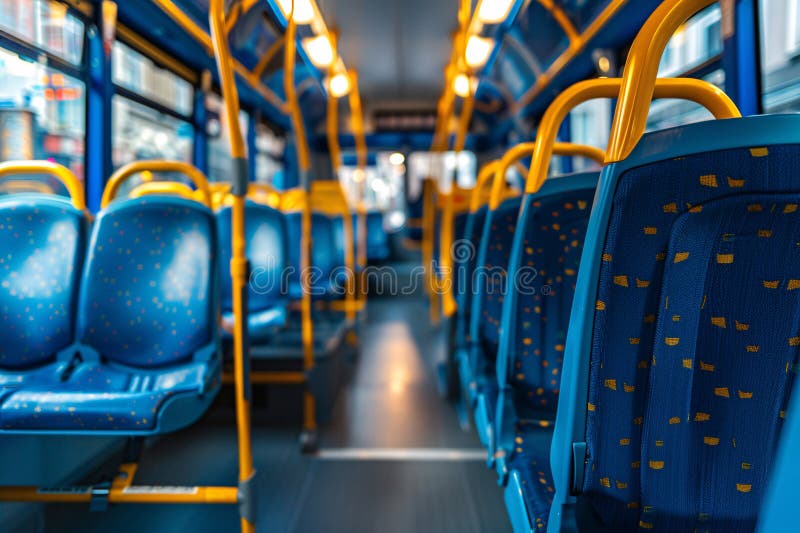 Interior of the Modern Public City Bus Stock Illustration ...