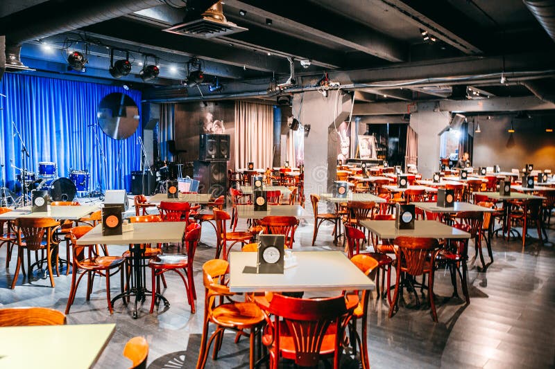 Interior of Modern Restaurant in Loft Style Stock Photo - Image of ...