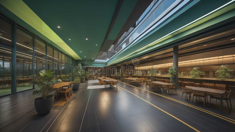 Interior of a Modern Restaurant in the Night. Ai Generative Stock ...