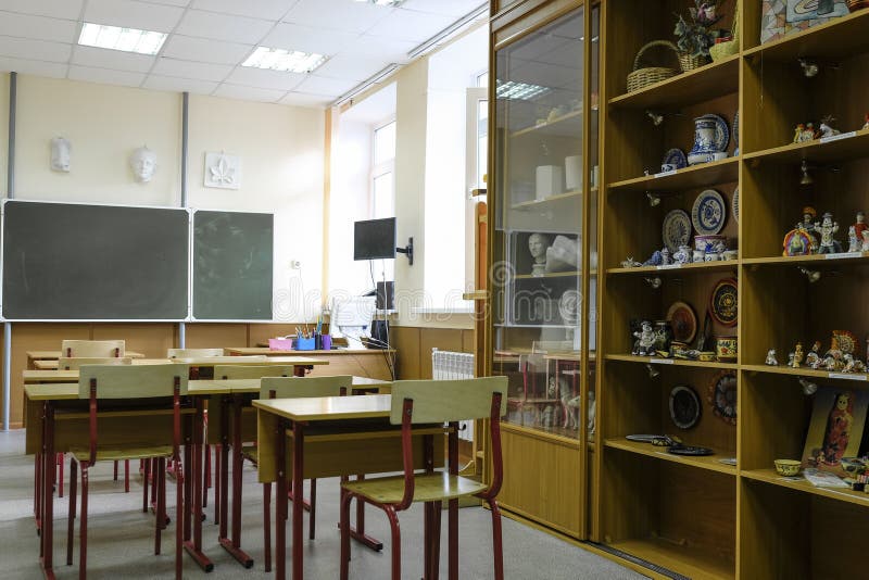 Modern school classroom stock photo. Image of inside - 127230710