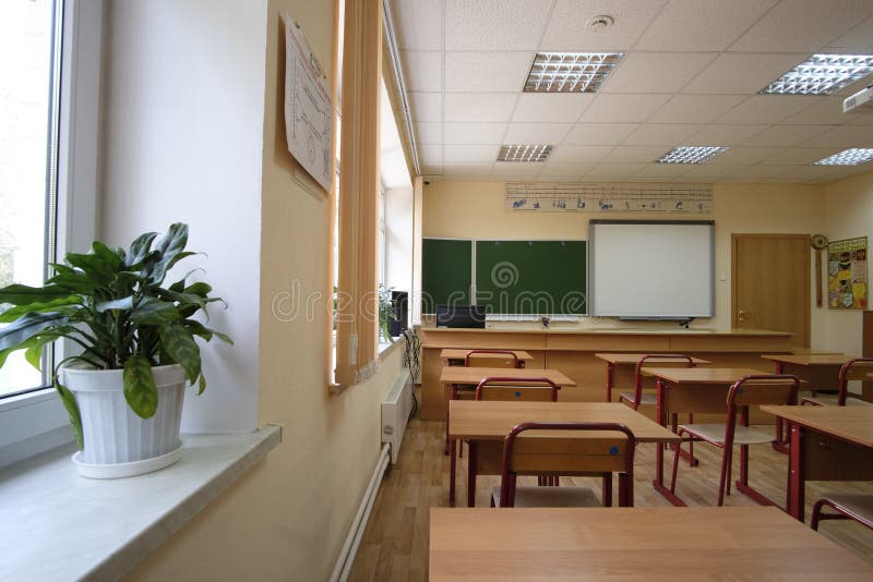 Interior of a Modern School Classroom Stock Photo - Image of room ...