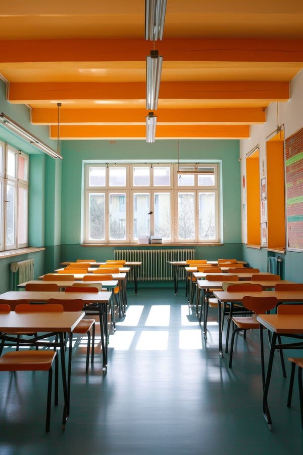 The Interior of a Modern School Room. a Class for Students Stock Photo ...