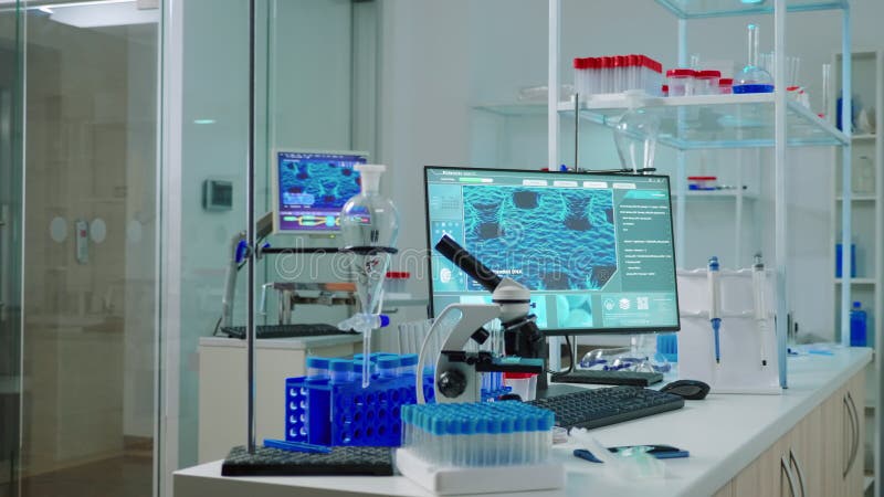 Interior of Modern Science Laboratory with No People Stock Video ...