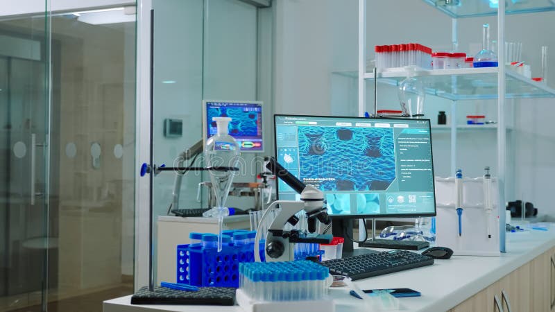 Interior of Modern Science Laboratory with No People Stock Image ...