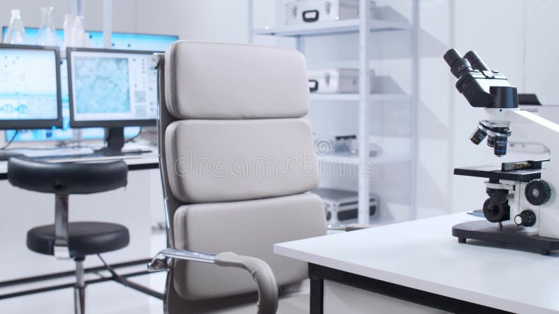 Interior of Modern Scientific Research Laboratory. Genetic Engineer ...