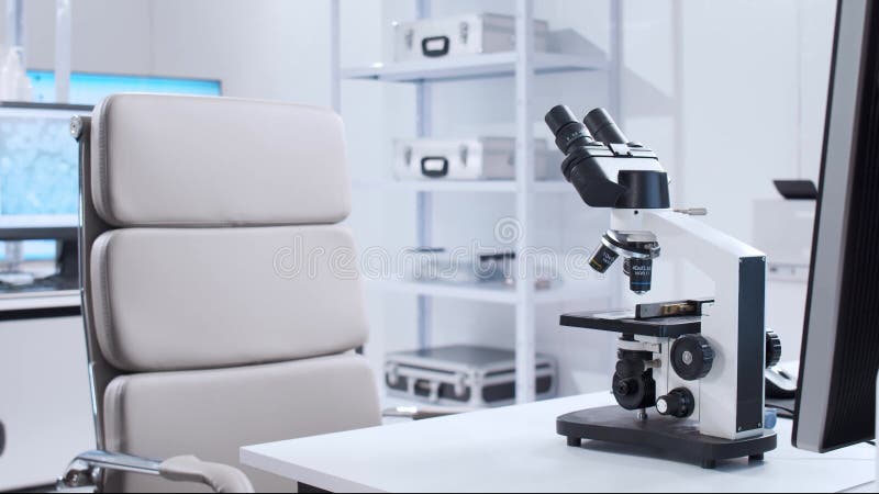 Interior of Modern Scientific Research Laboratory. Genetic Engineer ...