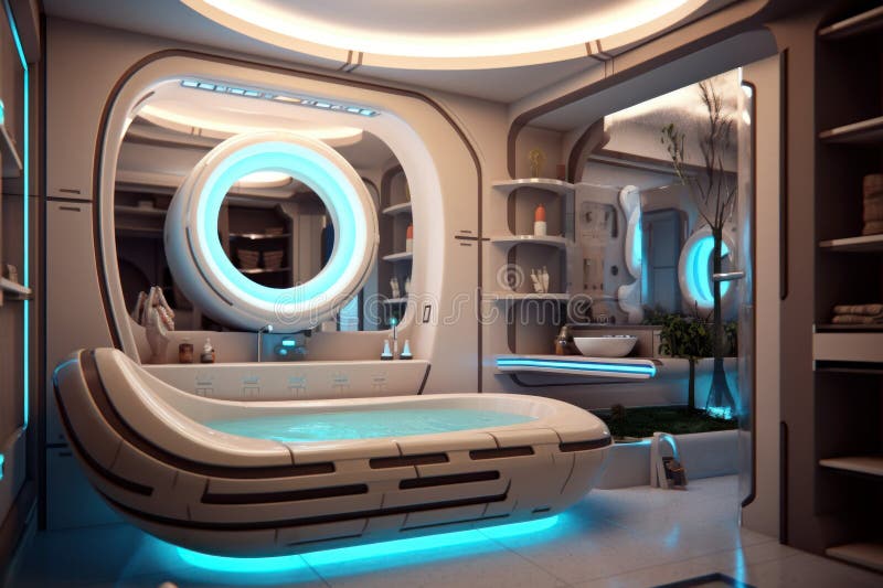 Interior Modern Stylish Bathroom Style. Generate Ai Stock Illustration ...