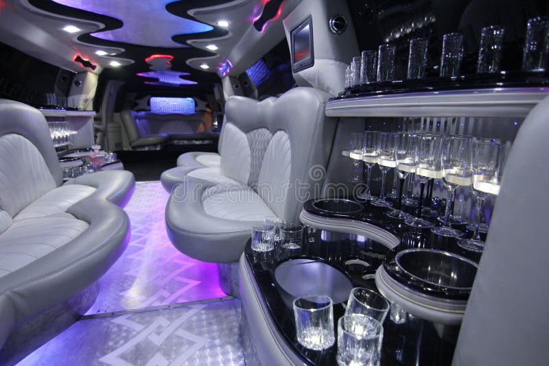 Interior of a Modern Stylish Car the Back of the Limo Stock Photo ...