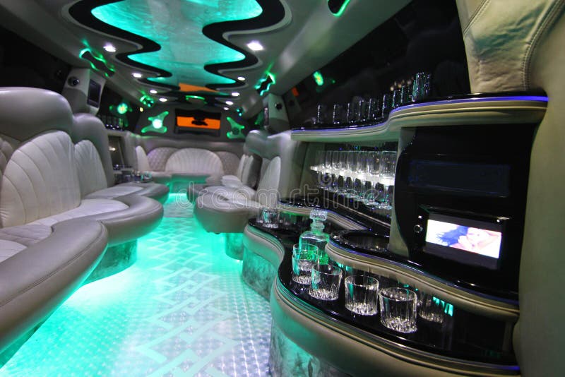 Interior of a Modern Stylish Car the Back of the Limo Stock Image ...