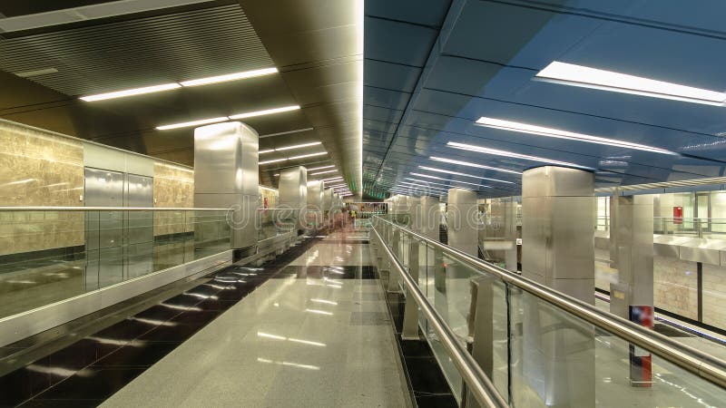 Interior of a Modern Subway Station with Trains Timelapse Hyperlapse ...