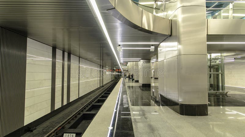 Interior of a Modern Subway Station with Trains Timelapse Hyperlapse ...