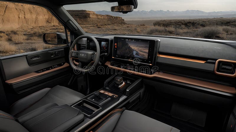 Interior of Modern Suv with Luxury Features and High-tech Dashboard in ...