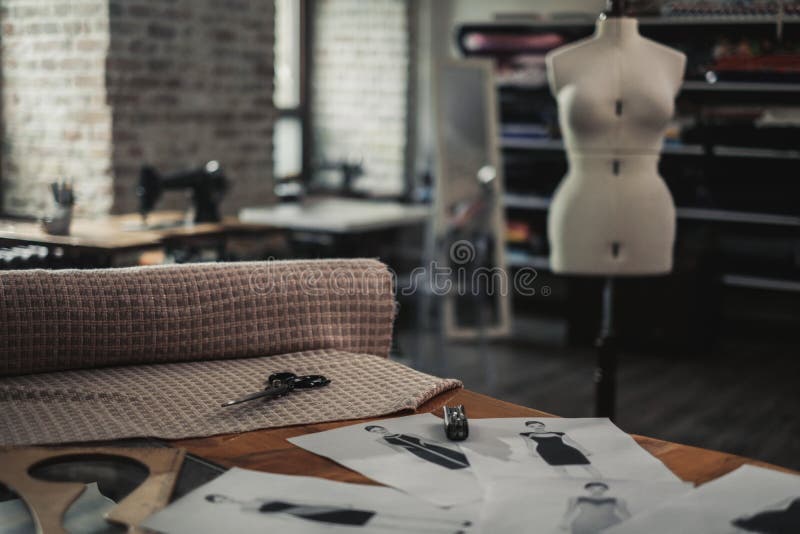 Interior of a Modern Tailor Studio Stock Image - Image of clothing ...