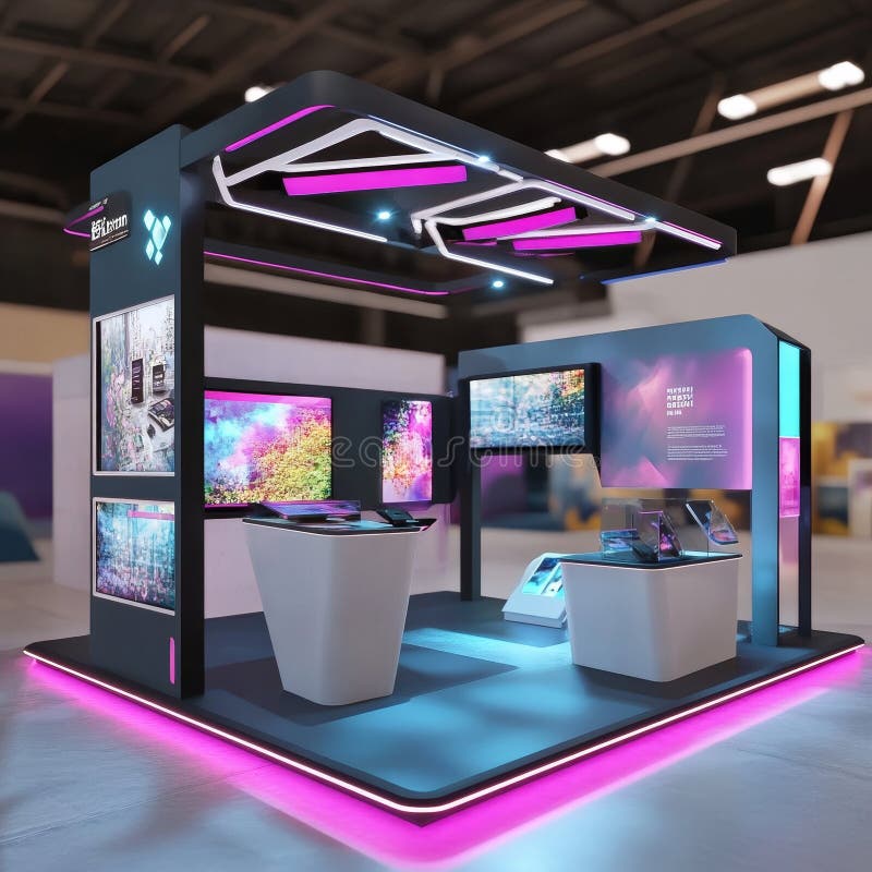 Interior of a modern trade stock illustration. Illustration of person ...