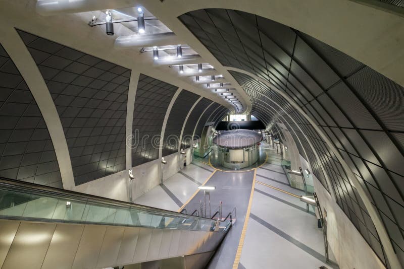 Interior of the Modern Underground Station Heumarkt in Cologne ...