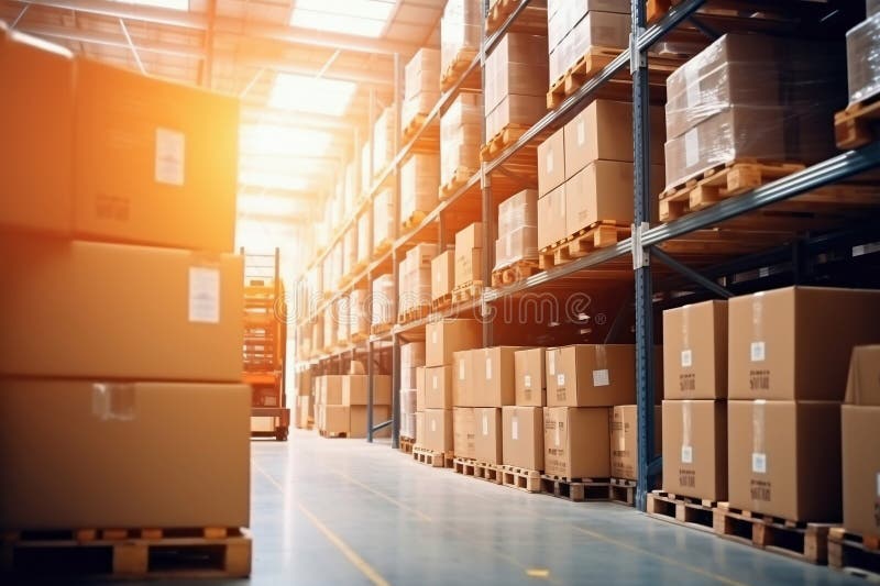 Interior of a Modern Warehouse. Large Space for Storing and Moving ...