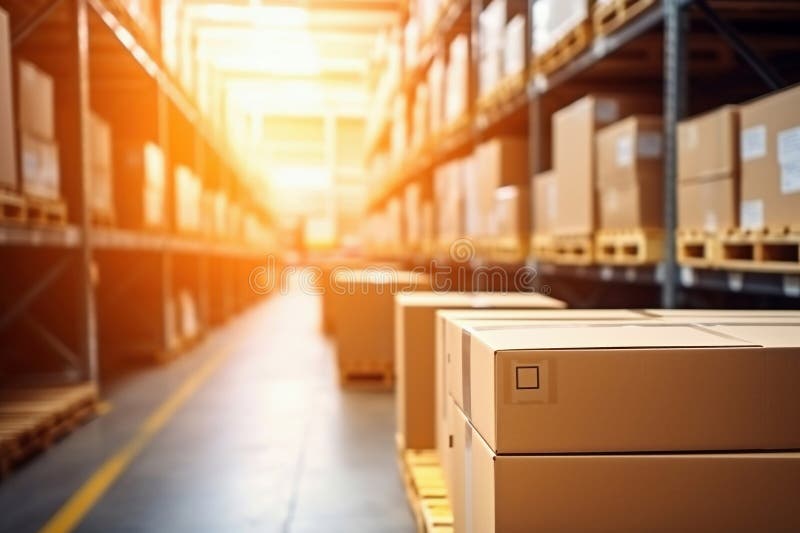 Interior of a Modern Warehouse. Large Space for Storing and Moving ...