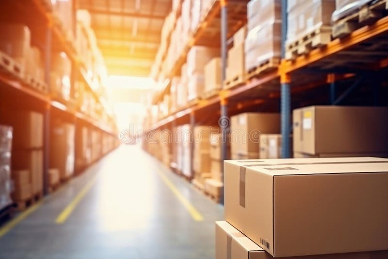 Interior of a Modern Warehouse. Large Space for Storing and Moving ...