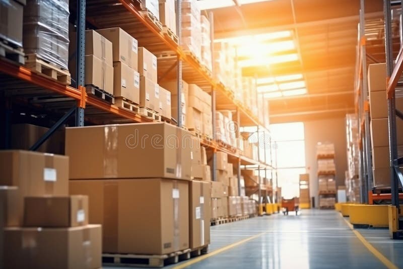 Interior of a Modern Warehouse. Large Space for Storing and Moving ...