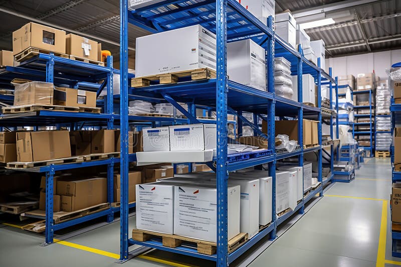 Interior of a Modern Warehouse. Large Space for Storing and Moving ...