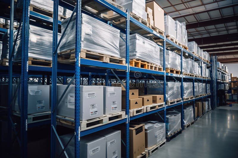 Interior of a Modern Warehouse. Large Space for Storing and Moving ...