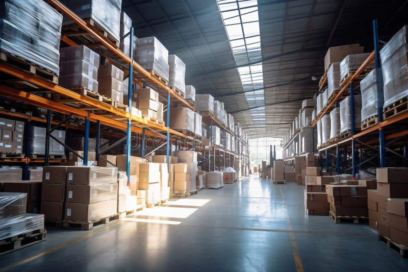Interior of a Modern Warehouse. Large Space for Storing and Moving ...