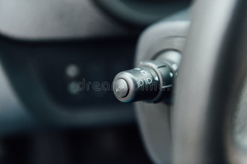 Interior of Modern White Car. Additional Controls. Stock Image - Image ...