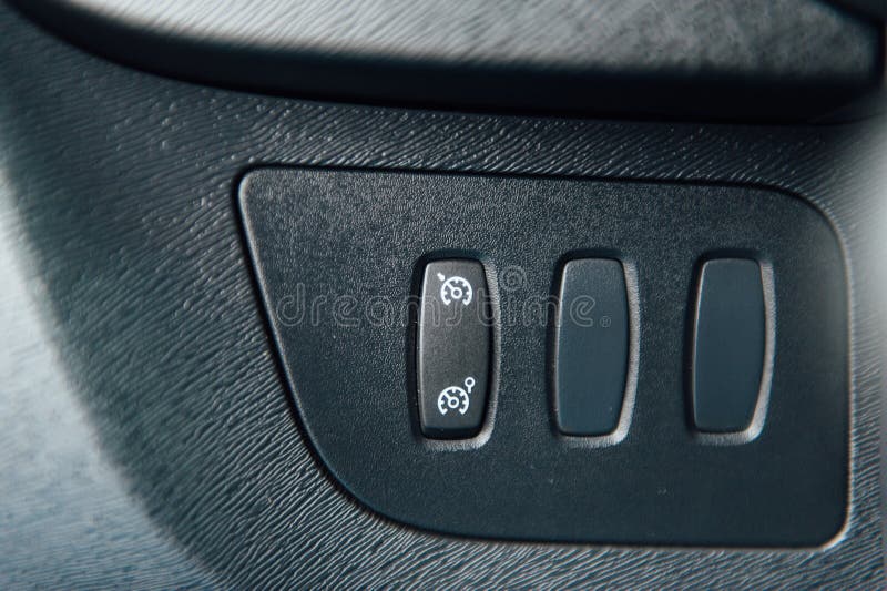 Interior of Modern White Car. Additional Controls. Stock Image - Image ...