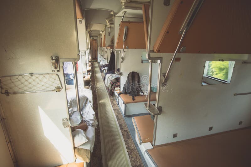 Interior of Moldovan Sleeping Train Stock Image - Image of modern ...