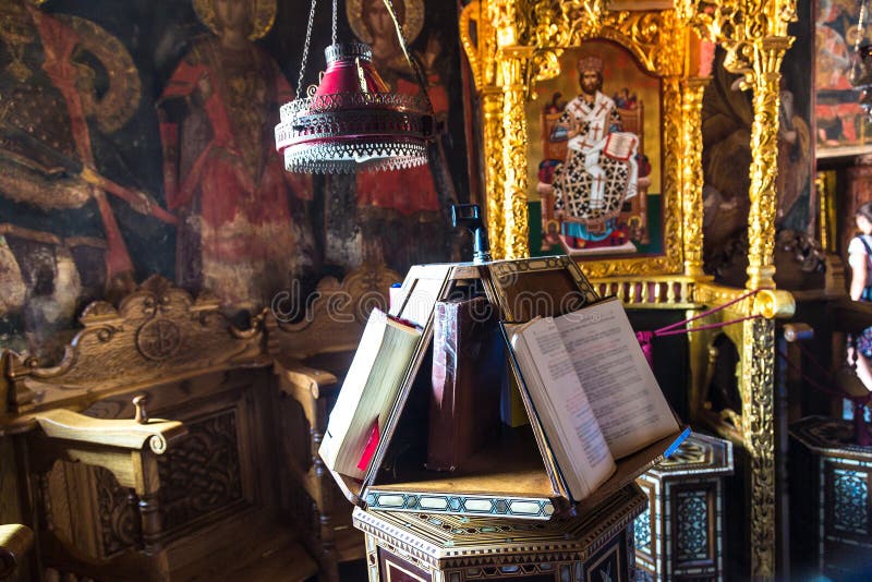 Interior of Monastery. Meteora, Greece Editorial Stock Photo - Image of ...