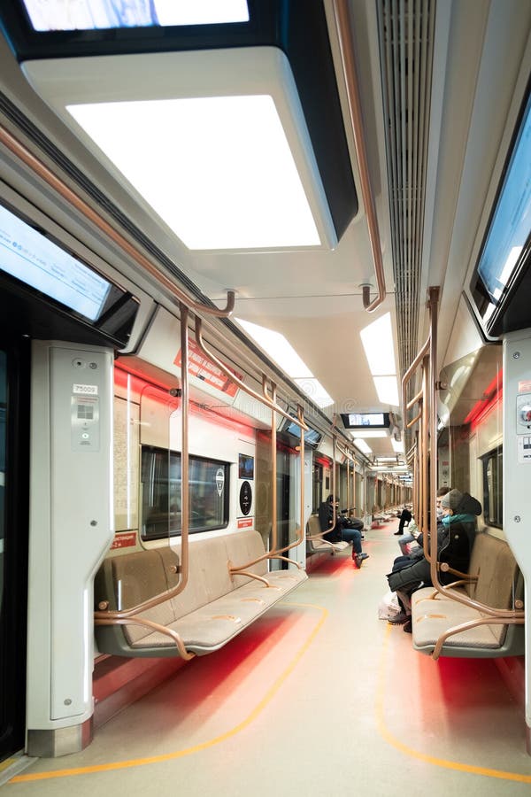The Interior of the Moscow Metro Carriage. Editorial Stock Image ...