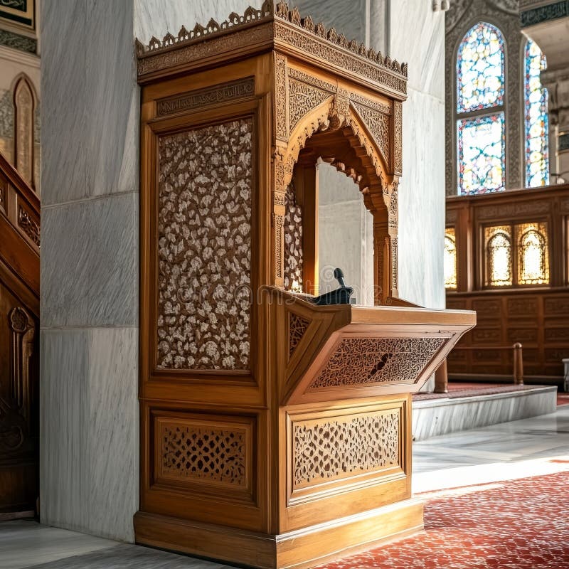 Interior of the Mosque. 3D Render. Illustration Stock Illustration ...