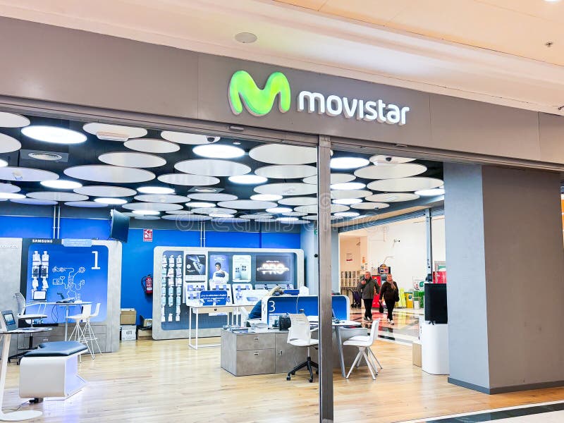Movistar Store Interior Showcasing Modern Design, Vibrant Colors, and ...