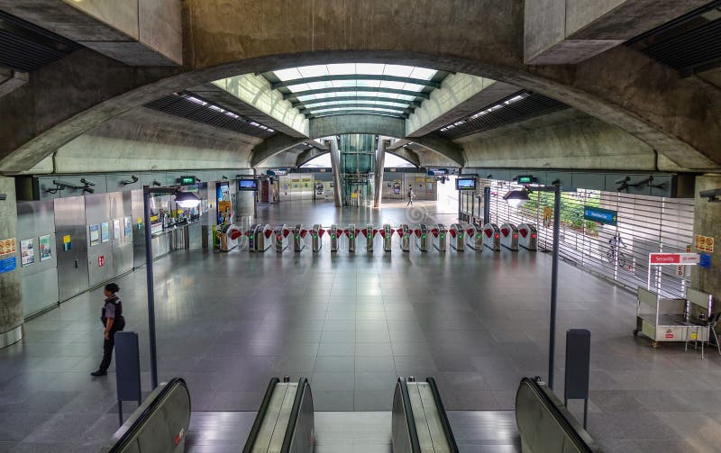 Interior of MRT Station in Singapore Editorial Stock Photo - Image of ...