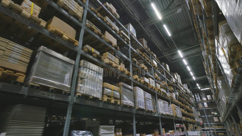 Interior of a Multi-level Warehouse Stock Footage - Video of delivering ...