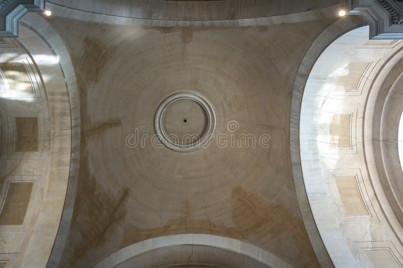 Interior of Museum with Ceiling in the Shape of Dome. Top View of ...