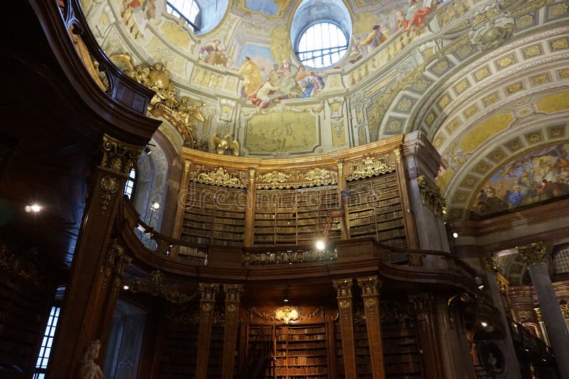 The Interior of the National Austrian Library in the Hofburg Palace ...