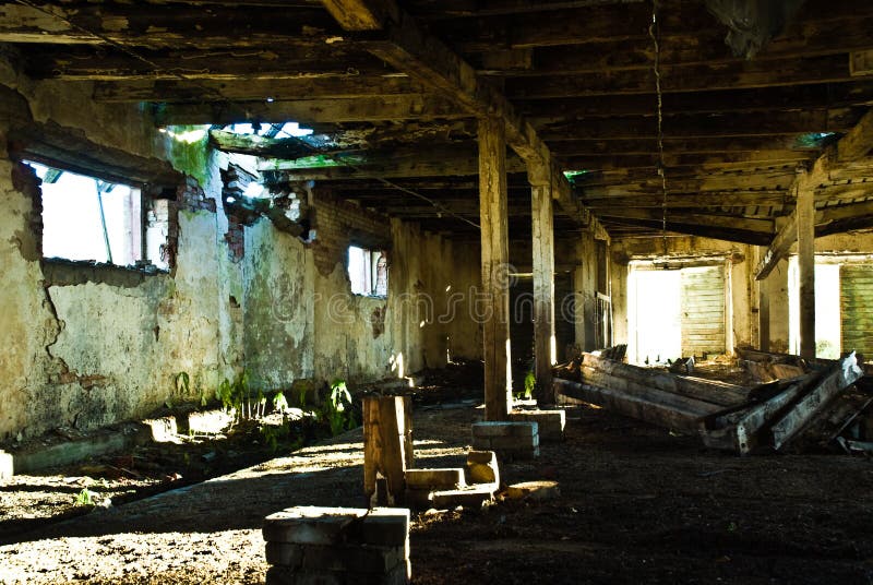 Interior of Neglected Cow Barn Stock Image - Image of deserted ...
