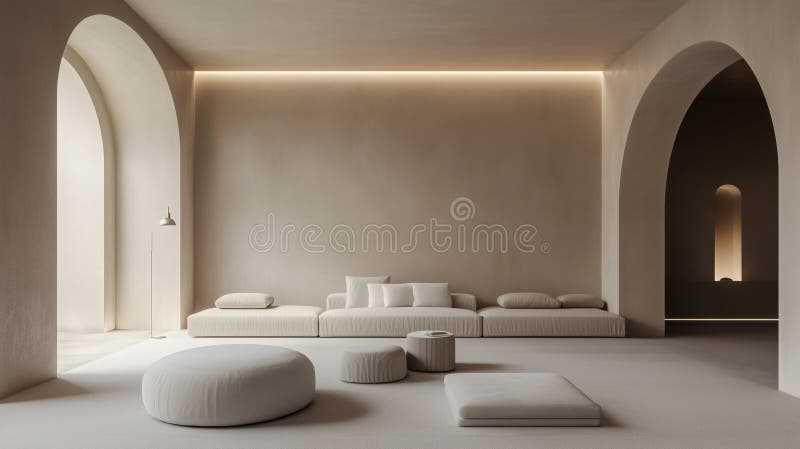 Interior with a Neutral Sofa Set, Uncluttered DÃ©cor, Subtle Accent ...