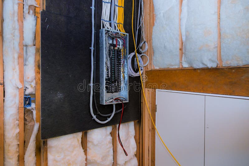Interior of a New Home Under Construction Board Connection Electric ...