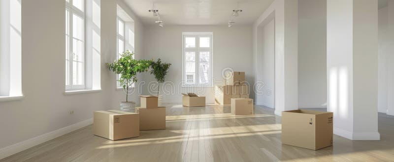 The Interior of a New House on Moving Day, Featuring Empty Spaces and ...