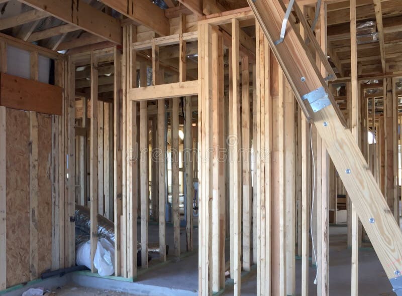 Interior of a New House Under Construction Stock Photo - Image of ...