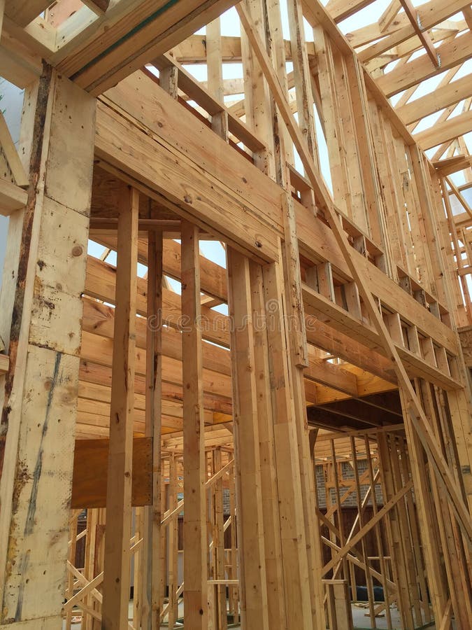 Interior of New House Under Construction Stock Image - Image of build ...